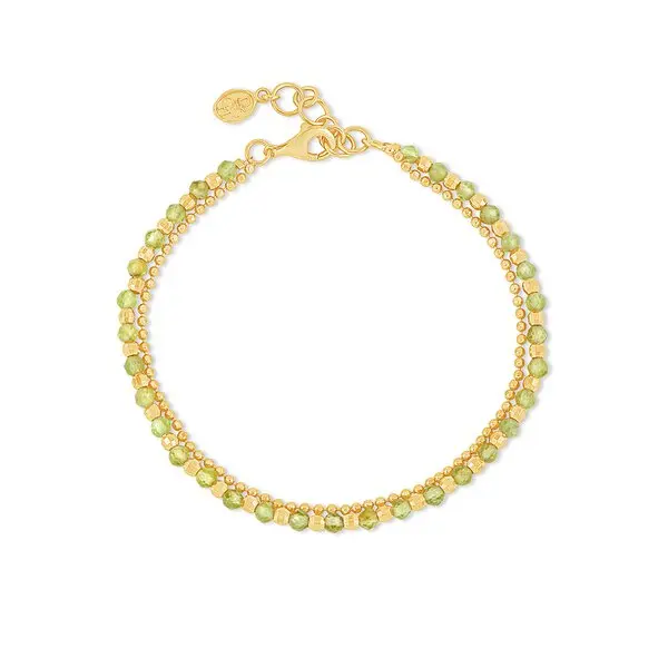 DOWER & HALL Peridot Faceted Bead Orissa Bracelet - Gold