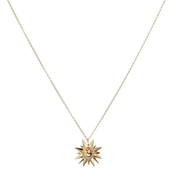 TOOLALLY Sunburst Cool Rainbow Pendant Necklace - Gold