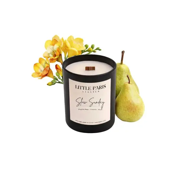 LITTLE PARIS ATELIER Luxury Scented Candle Slow Sunday - Black