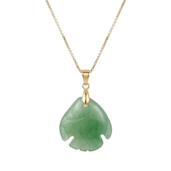 SEREE Zodiac Collection Pisces Jade Stone Necklace - Green