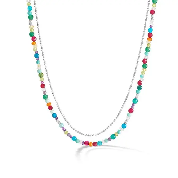 DOWER & HALL Tutti Frutti Orissa Mixed Gemstone Necklace - Gray