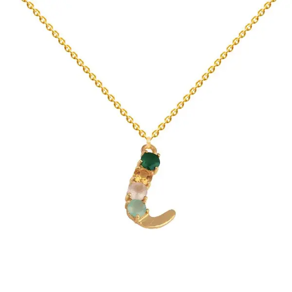 LAVANI JEWELS Initial L Pendant Necklace - Yellow