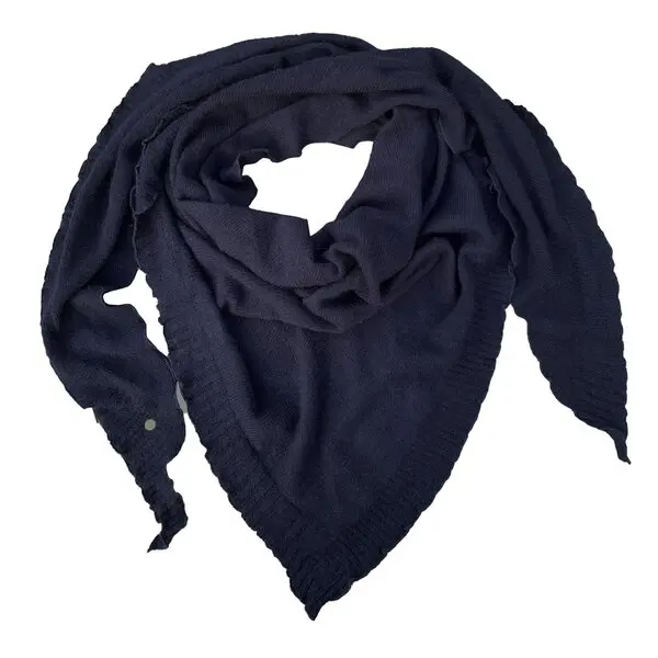 TIRILLM Palma Triangle Cashmere Scarf Navy - Blue