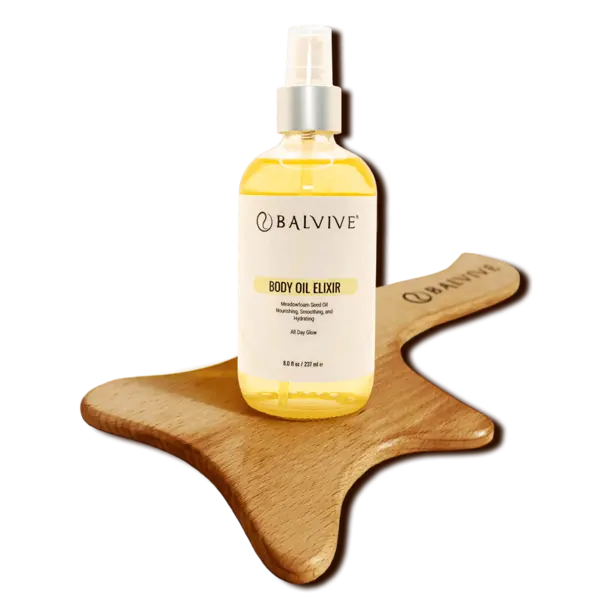 BALVIVE Body Oil Elixir And Lymphatic Drainage Tool Bundle - Gold