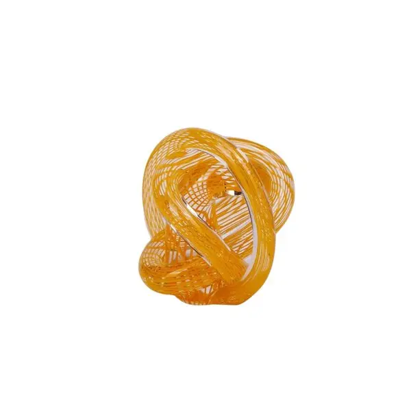 MARLETH Amber Swirl Hand-blown Glass Sculpture - Orange