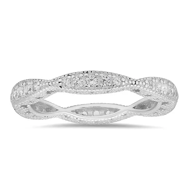 KYLIE HARPER Sterling Swirl Eternity Band Ring - Silver