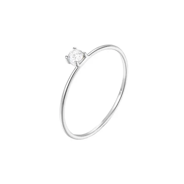 DYAMKA Diamond Solitaire Ring - Silver