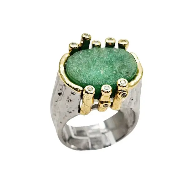 FARRA Aventurine Stone Ring - Green