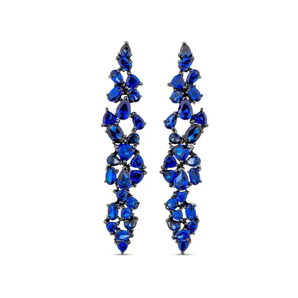 SALLY SKOUFIS Renaissance Drop Earrings With Sapphires - Black/blue