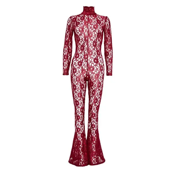 SARAH REGENSBURGER Lace Queen Catsuit - Red
