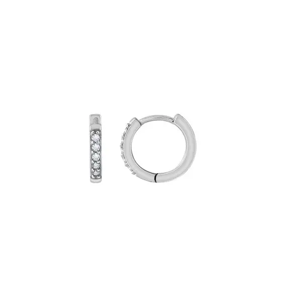 DIAMONBLISS Pave Hoop Earrings - White