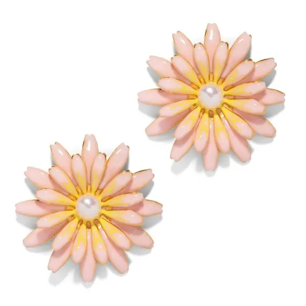 THE PINK REEF Floral Drop Earrings - Pink