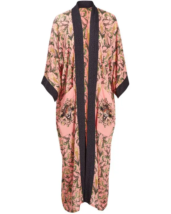 Henelle Pink / Black Hollywood And Vine Kimono - Pink/black