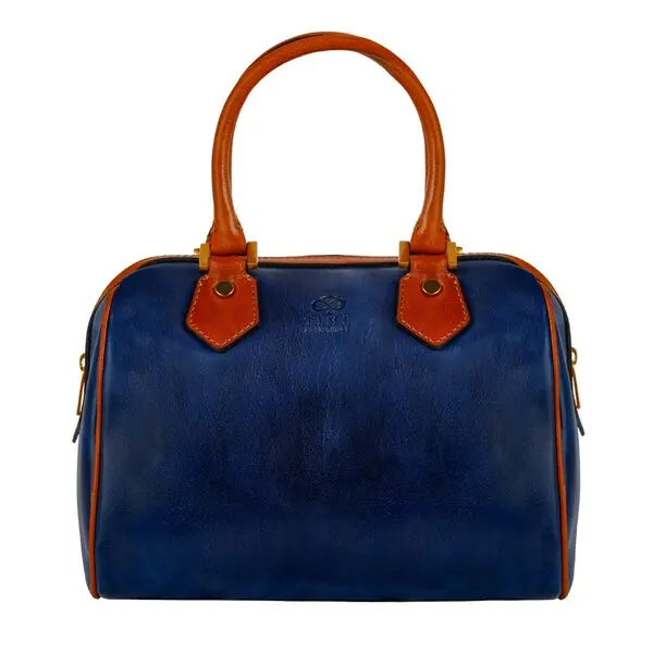 TIME RESISTANCE Leather Handbag Shoulder Bag - Blue