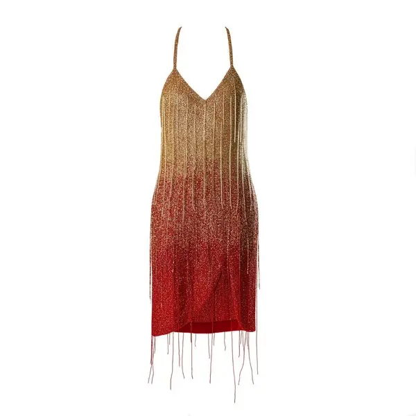 SONGS OF SIREN The Dancer Dress - Gold/red