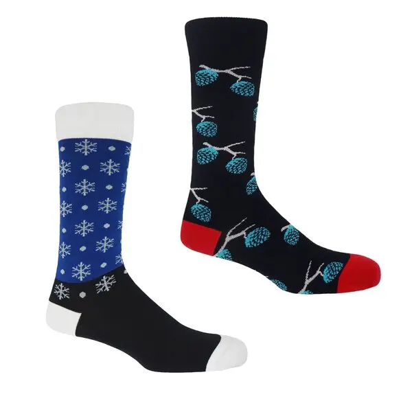PEPER HAROW - MADE IN ENGLAND Pine & Snowflake Socks Bundle - Black