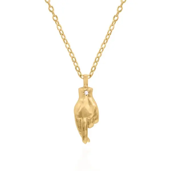 LUNA CHARLES Billie Fingers Crossed Pendant Necklace - Gold