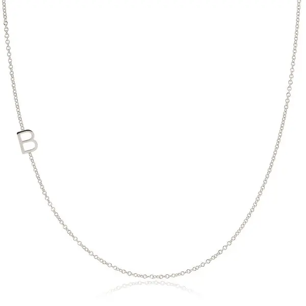Maya Brenner Designs 14k Gold Asymmetrical Letter Necklace - White