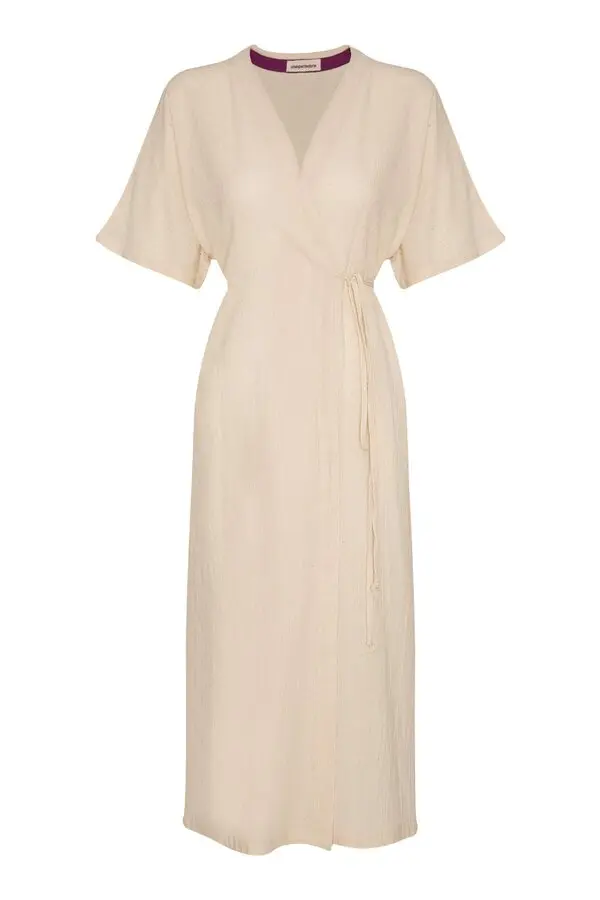 UNEXPECTEDONE Natural Fabric Kimono - Beige