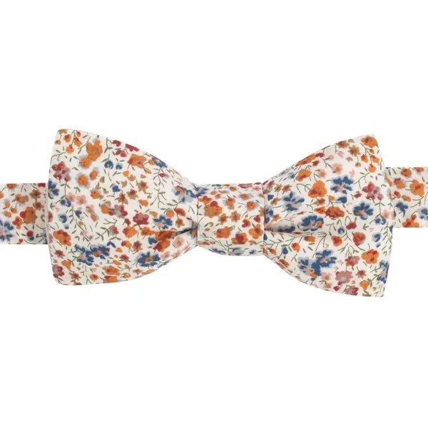 LE COLONEL Neutrals Terracotta Phoebe Liberty Bow Tie - Orange