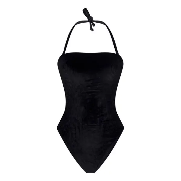 MAISON TANGERINE Marbella Velvet Swimsuit - Black