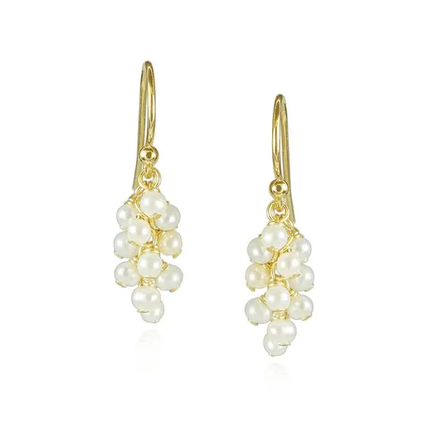 MOUNIR LONDON Pearl Cluster Dangle Earrings - White