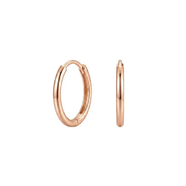 SPERO LONDON Sterling Silver Oval Hoop Earrings - Rose Gold
