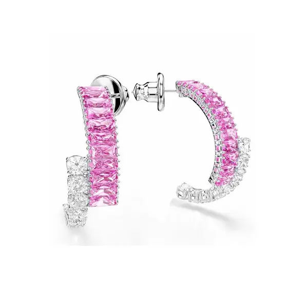 MAISON DE GALA Crystal Hoop Earrings - Pink