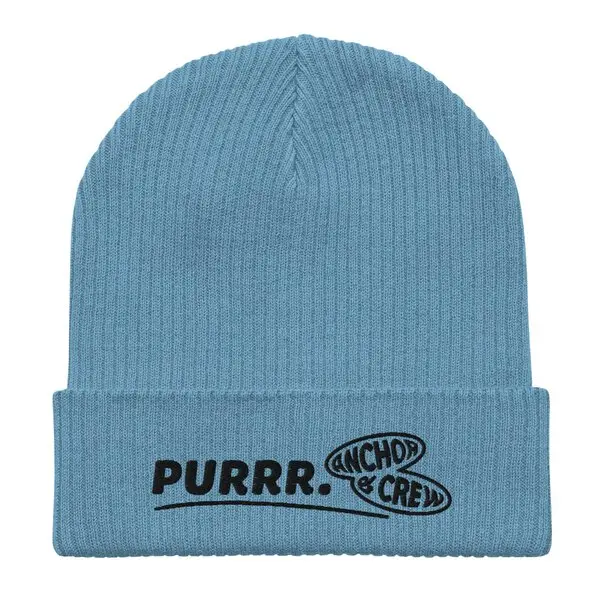 ANCHOR & CREW Organic Cotton Embroidered Beanie - Blue