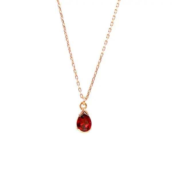 1610ISTANBUL Orient Express Garnet Necklace - Gold