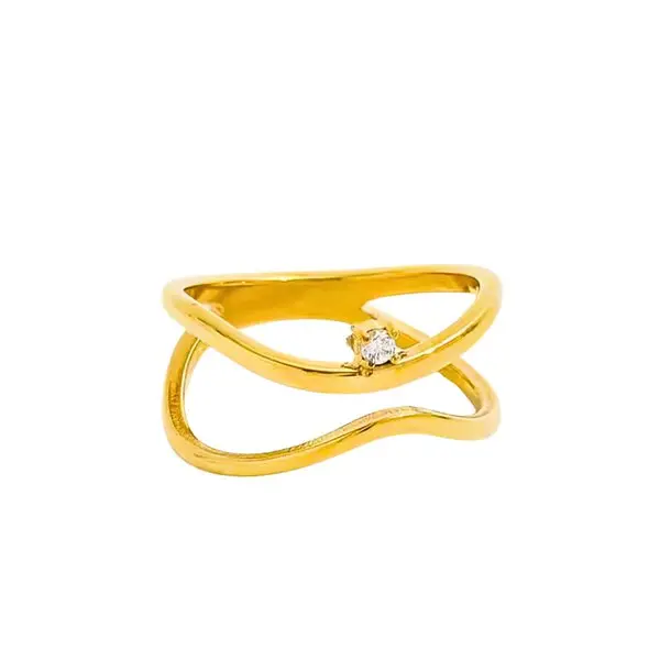 MICKEY'S GIRL Sol Wave Waterproof Ring - Gold