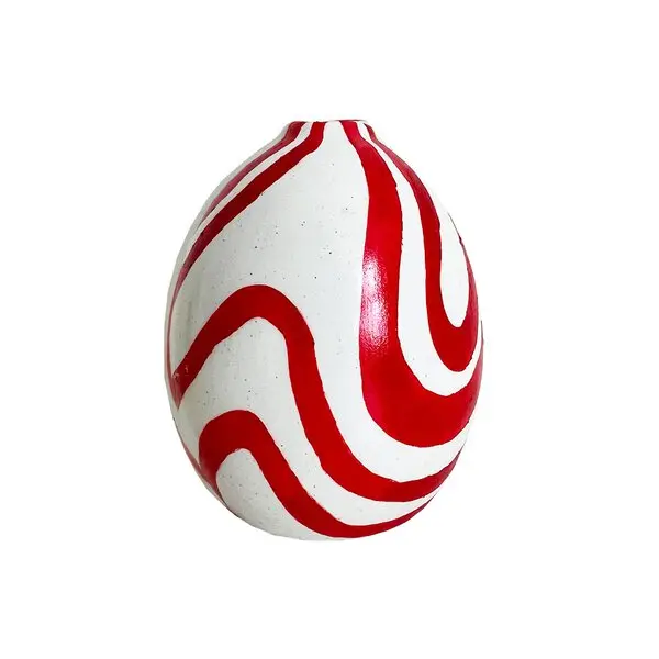 QUILLATTIRE White / Red Mini Red Swirl Vase - White/red