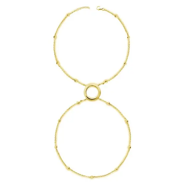 LUCY QUARTERMAINE Art Deco Vermeil Hand Chain - Gold