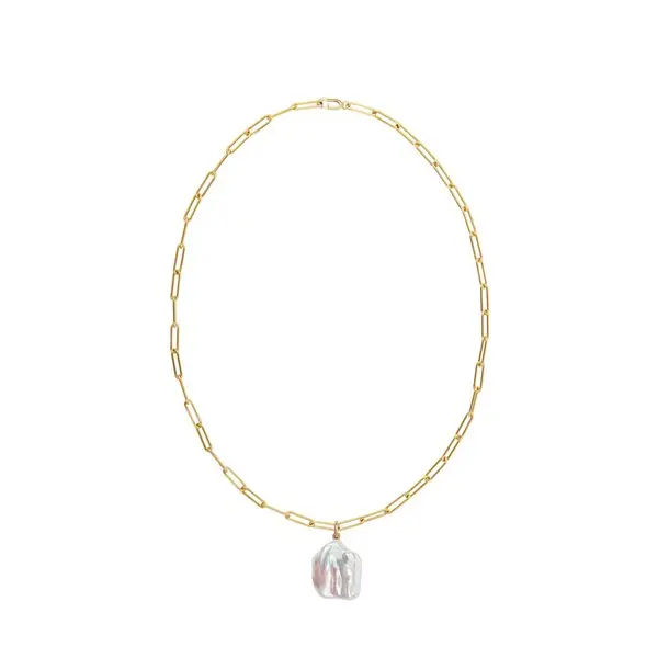 ORA PEARLS Aetia Baroque Pearl Chain Necklace - Gold