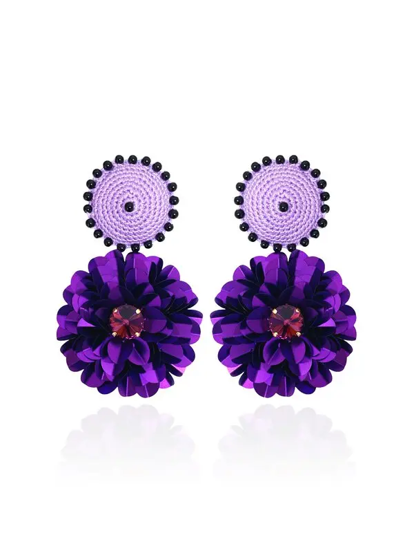 PINAR OZEVLAT Dahlia Earrings - Purple