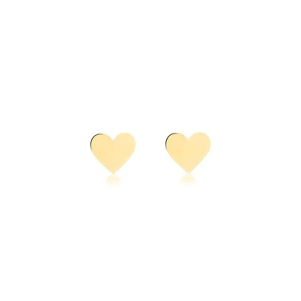 SOLIO JEWELLERY Mini Love Heart 18k Solid Gold Stud Earrings - Gold/yellow