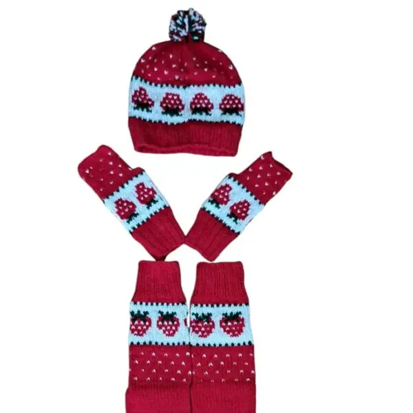 SPRINGMOONATELIER Handmade Wool Set - Red/white