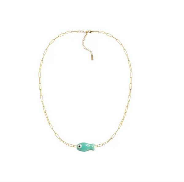 ADRIANA PAPPAS DESIGNS Fishy Chain Choker - Blue