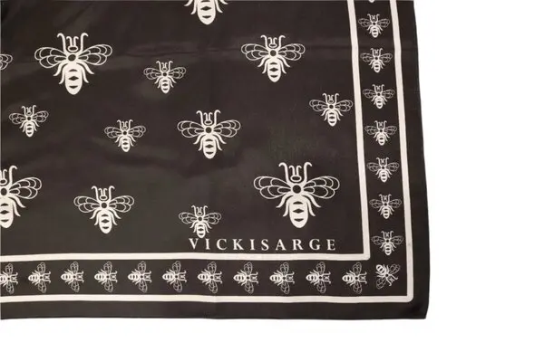 VICKISARGE The Silk Bee Scarf - Black