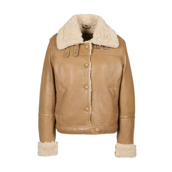 FREAKY NATION Bonded Leather Jacket With Faux Shearling Lining