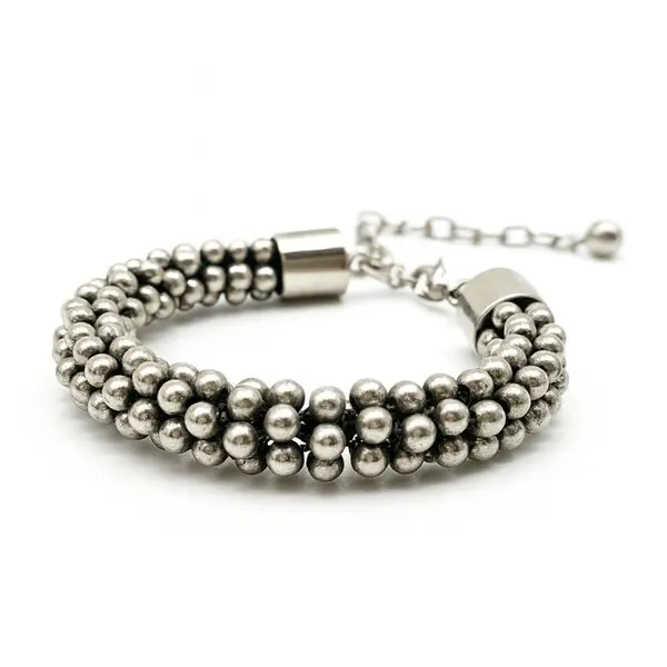 BY VIRGO Marlen Beaded Bracelet - Silver