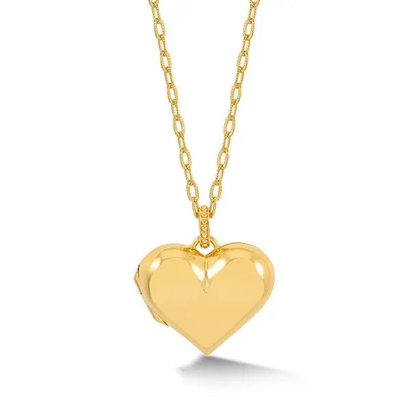 DOWER & HALL Treasured Heart Locket In Vermeil - Gold