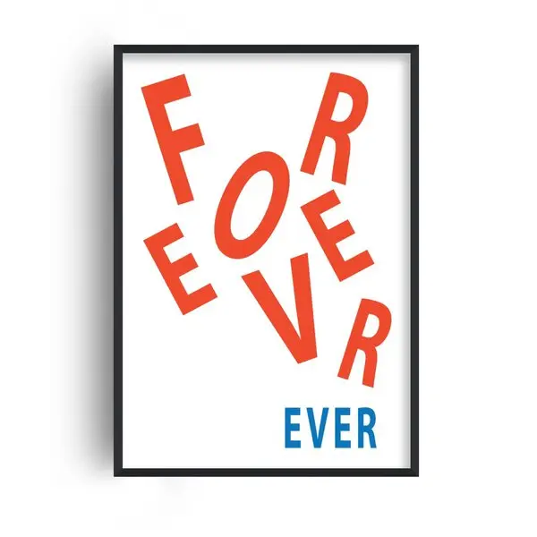 FANCLUB Forever Ever Retro Typography Music Giclée Art Print - Red