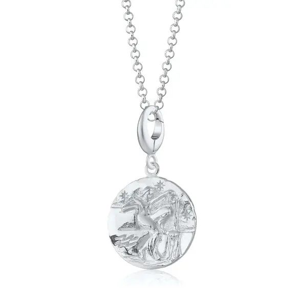 LILY CHARMED Aquarius Zodiac Charm Necklace - Silver