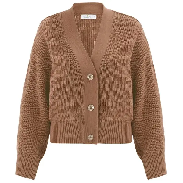 PERALUNA Olivia V-neck Cardigan - Brown