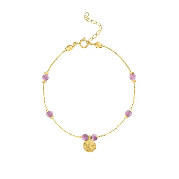 OLIVIA LE Journey Phosphosiderite Beaded Bracelet With Coin - Gold