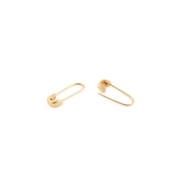 Kris Nations Safety Pin Hoop Earrings - Gold