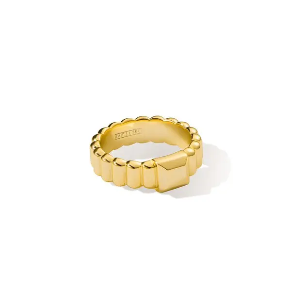LAIT & LUNE Carnice 18k Yellow Vermeil Signet Ring - Gold