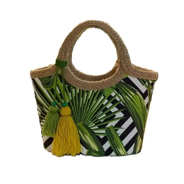 SPRINGMOONATELIER Jute Straw Beach Bag