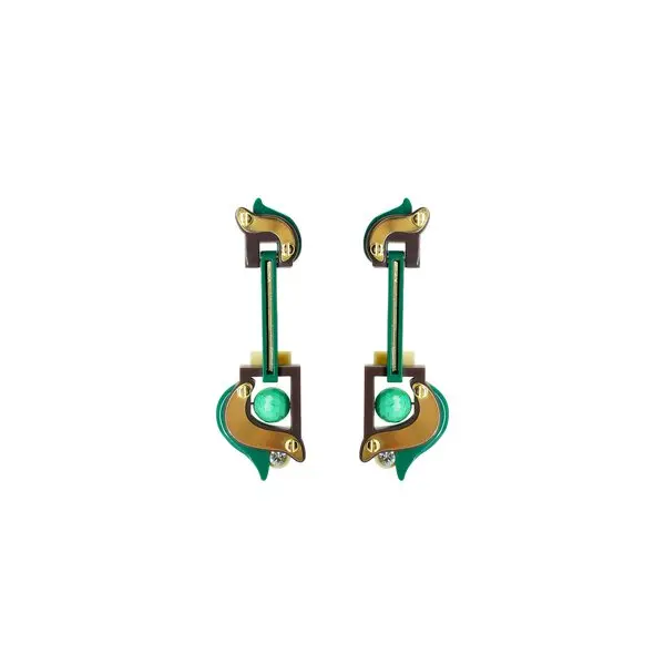 GISSA BICALHO Petals Pendant Earrings - Green